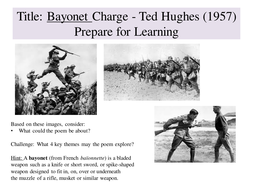Bayonet Charge by Ted Hughes Lesson: AQA English Literature | Teaching ...