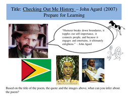 Checking Out Me History by John Agard Lesson: AQA English Literature ...