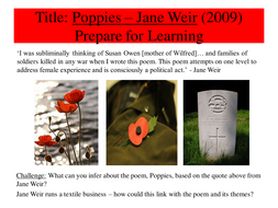 Poppies by Jane Weir Lesson: AQA English Literature | Teaching Resources