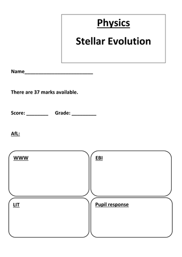Stellar Evolution - A Level Physics Revision Booklet (Astrophysics ...