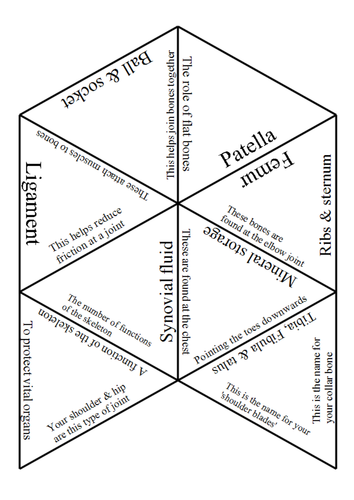 GCSE PE AQA 9-1 The structure of the skeletal system Tarsia Triangle ...
