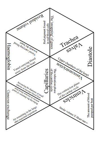 GCSE PE AQA 9-1 Cardio-respiratory system Tarsia Triangle puzzle ...