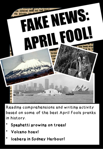 Reading comprehensions: FAKE NEWS - April Fool! Bonus writing material ...