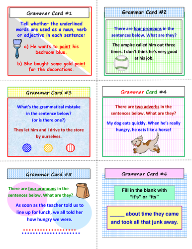 Grammar "SCOOT" Game (All Inclusive) | Teaching Resources