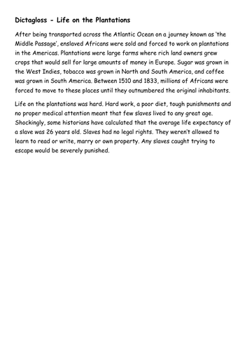 Slavery: Plantations | Teaching Resources