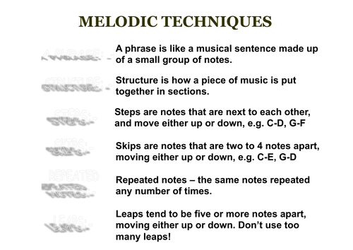 MELODIC TECHNIQUES AND MELODIC MOVEMENT POSTERS FOR DISPLAY | Teaching ...