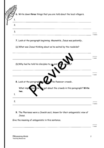 Year 6 SATs comprehension - Palm Sunday | Teaching Resources