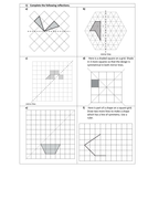 Reflection - Geometry - Position of shape - ks2 year 5 & 6 - WORKSHEET ...