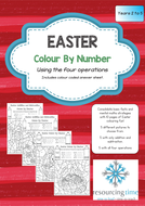 Easter - Colour By Number Using Four Operations | Teaching Resources