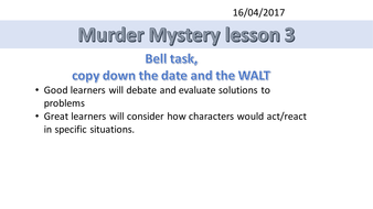 Murder mystery scheme of work | Teaching Resources