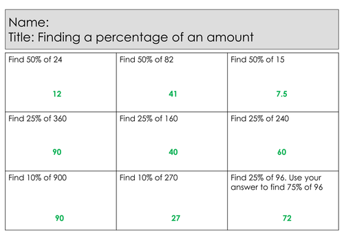 New Maths GCSE Specification - Foundation - Percentages - Finding a ...