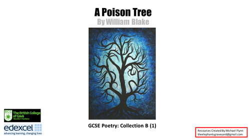 KS4 Poetry: (1) A Poison Tree By William Blake | Teaching Resources