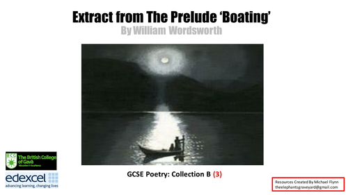 KS4 Poetry: (3) Extract from the Prelude By William Wordsworth ...