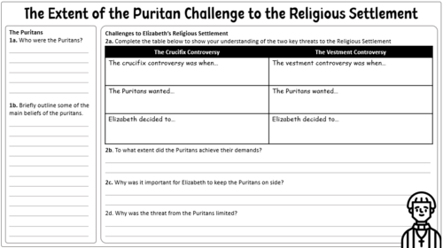 Puritan Challenge Religious Settlement - Elizabethan England - GCSE ...