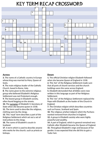 Puritan Challenge Religious Settlement - Elizabethan England - GCSE ...