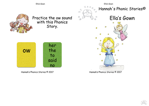 Ella's Gown, Hannah's Phonic Stories, ow sound | Teaching Resources
