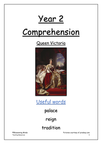 Year 2 comprehension - Queen Victoria - Women's History Month ...