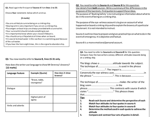 AQA Eng Lang Paper 2: Writers’ Viewpoints and Perspectives 2 x papers ...