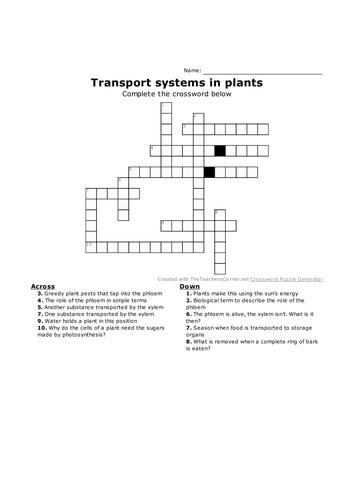 GCSE biology crosswords NEW specification Chapter 4 Organising animals ...