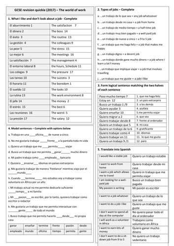 2 NEW Spanish revision quickies WITH ANSWER KEY (March 2017) - World of ...