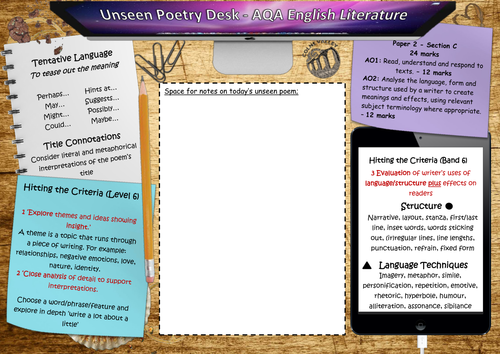 AQA Unseen Poetry - GCSE English Language | Teaching Resources