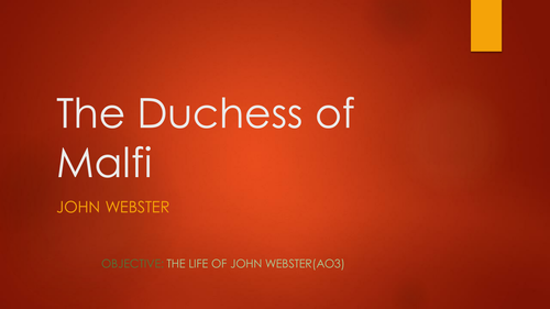 The Duchess of Malfi Context and Introduction | Teaching Resources