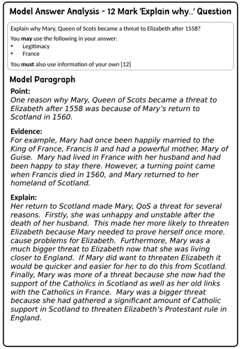 Mary Queen of Scots Threat - Elizabethan England - GCSE History Edexcel ...