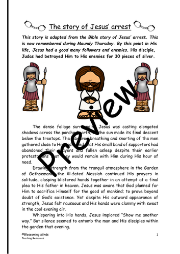 Year 6 SATs comprehension - Easter - Jesus' arrest | Teaching Resources