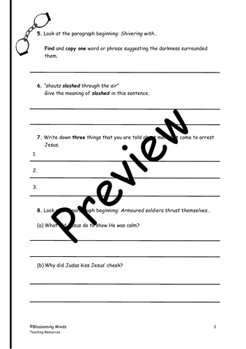 Year 6 SATs comprehension - Easter - Jesus' arrest | Teaching Resources
