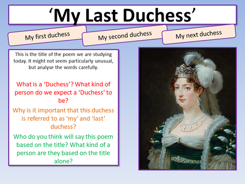 My Last Duchess | Teaching Resources
