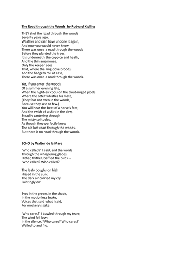 unseen Poetry GCSE AQA English Literature | Teaching Resources