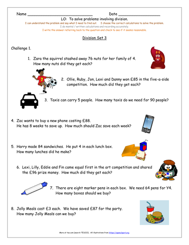 KS2 Y4 Y5 Multiplication & Division: Over 200 Differentiated Word ...