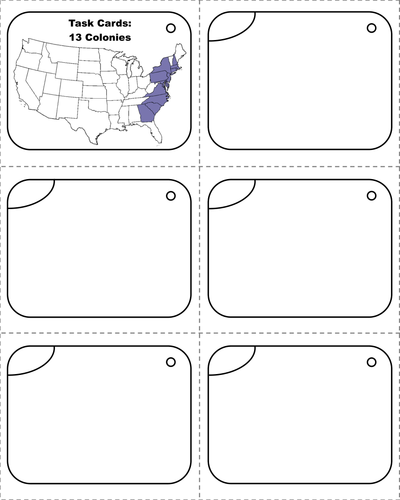 13 Colonies Task Cards | Teaching Resources