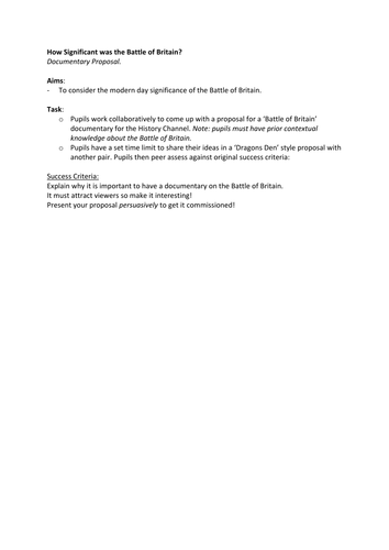 Battle of Britain | Teaching Resources