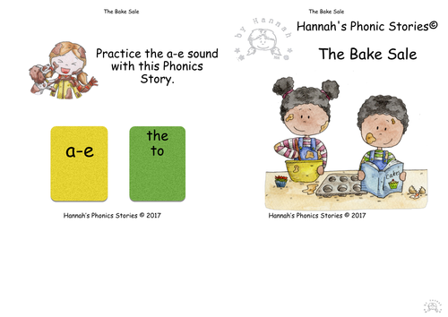 The Bake Sale, Hannah's Phonics Stories, Split digraph a-e sound ...