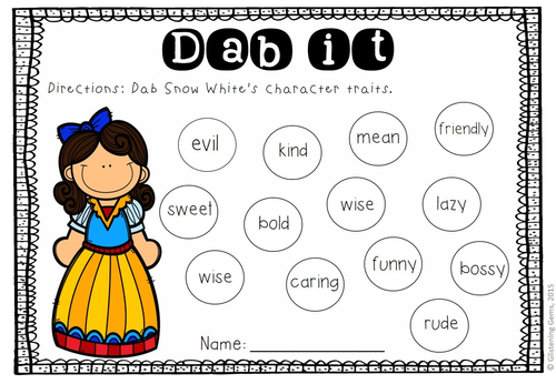 Fairy Tales - Dab the Character Traits | Teaching Resources