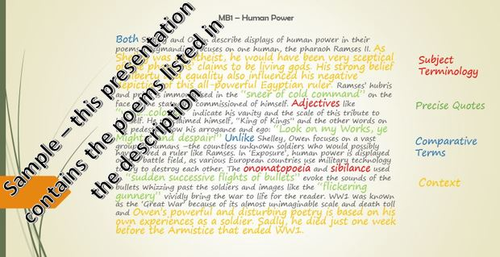 GCSE Revision Power and Conflict Poetry - 'Ozymandias' and 'Exposure ...