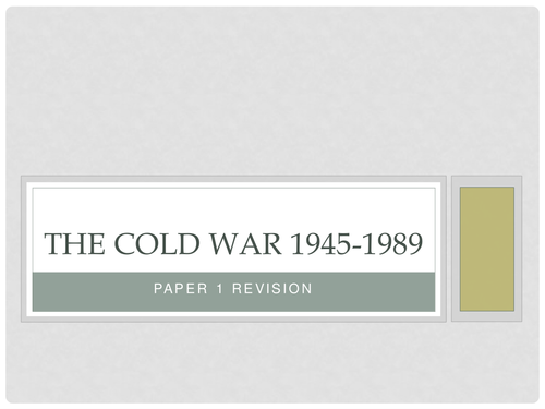 GCSE History: The Cold War Unit (1945-1989) | Teaching Resources