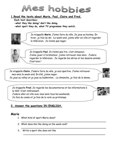 BUNDLE - Hobbies and Sport full introduction pack | Teaching Resources