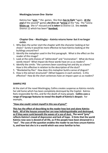 The Hunger Games- Mockingjay - Language Analysis- Dystopian Fiction ...