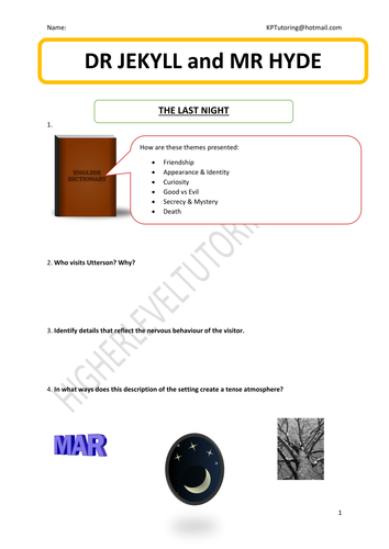 English Literature - 19TH CENTURY NOVEL : Stevenson - DR JEKYLL & MR ...