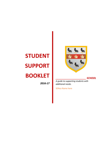 Student Support Booklet Template | Teaching Resources