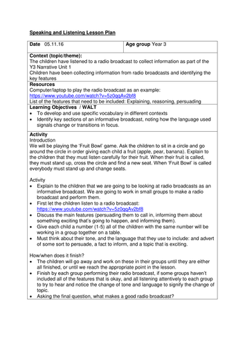 Radio Broadcasts Lesson Plan | Teaching Resources