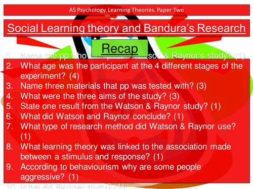 Social Learning Theory. Psychology. | Teaching Resources