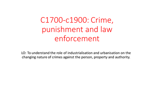 Edexcel GCSE (9-1) History Crime and Punishment: 1700-1900 | Teaching ...