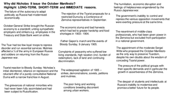 A level Russian History: War with Japan, 1905 Revolution, October ...