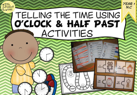 Telling the Time - O'clock and Half Past Activities by ...