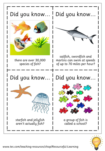 Fun Fact Cards: Fish | Teaching Resources