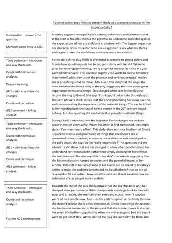 'An Inspector Calls' model essay on Sheila for AQA GCSE English ... 'An Inspector Calls' model essay on Sheila for AQA GCSE English ...