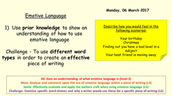 Emotive language - Key Stage 3 English | Teaching Resources